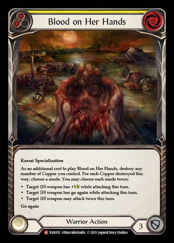 Blood on Her Hands (EVR) #EVR055 | Dragon Shield Flesh and Blood Card ...