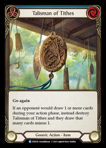 Talisman of Tithes (EVR) #EVR192 | Dragon Shield Flesh and Blood Card ...