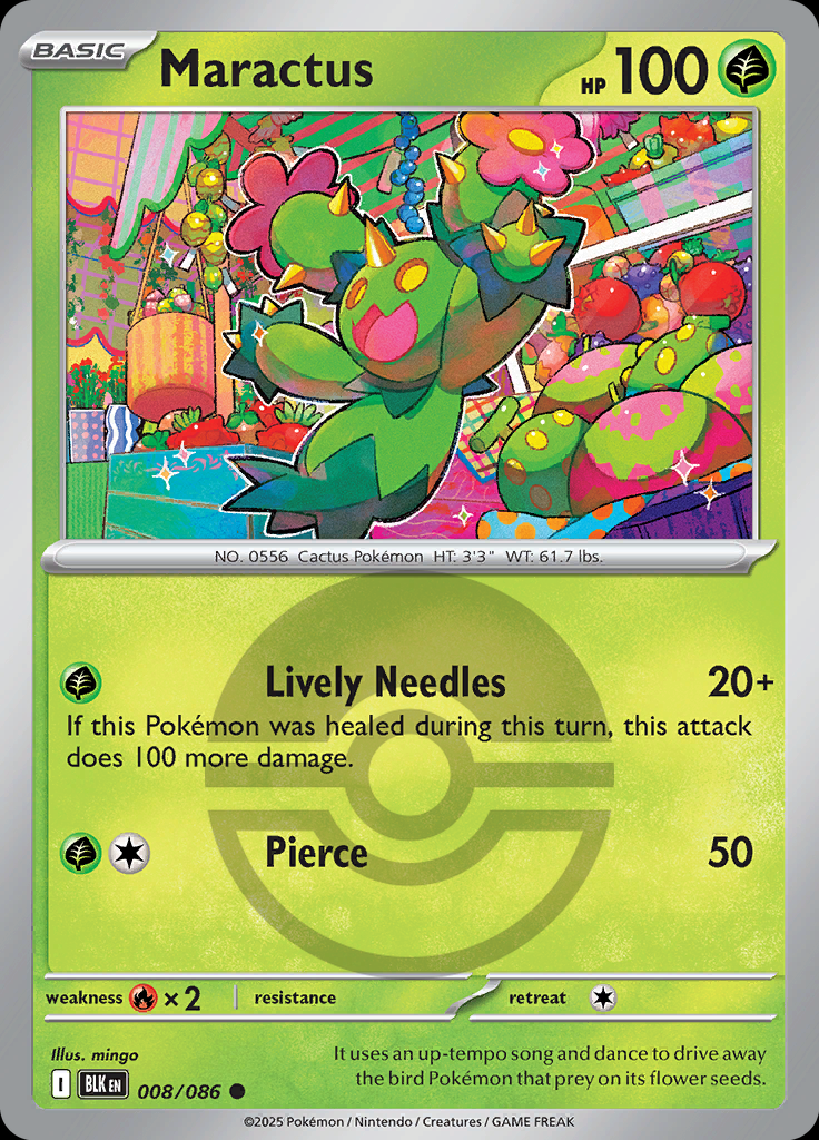 Maractus (BLK) #008PBALL | Dragon Shield Poké TCG Card Manager