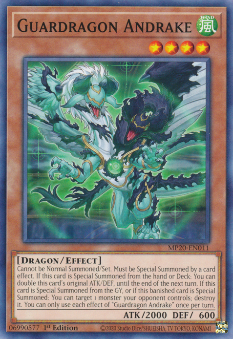 Guardragon Andrake (MP20) #MP20-EN011 | Dragon Shield Yu-Gi-Oh! Card ...