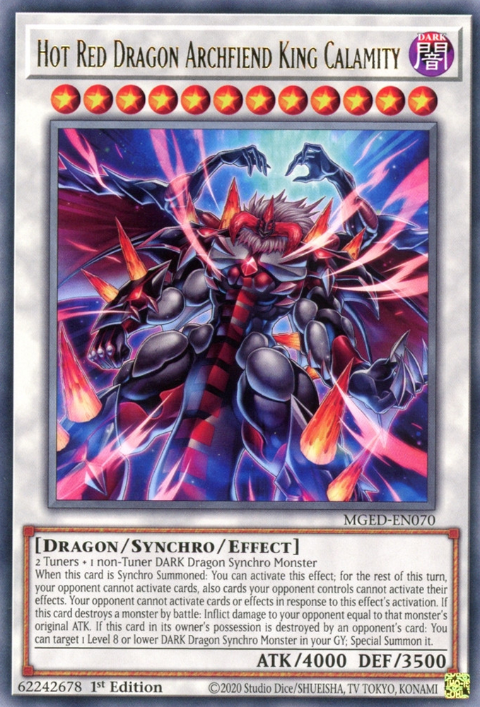 Hot Red Dragon Archfiend King Calamity (MGED) #MGED-EN070 | Dragon ...