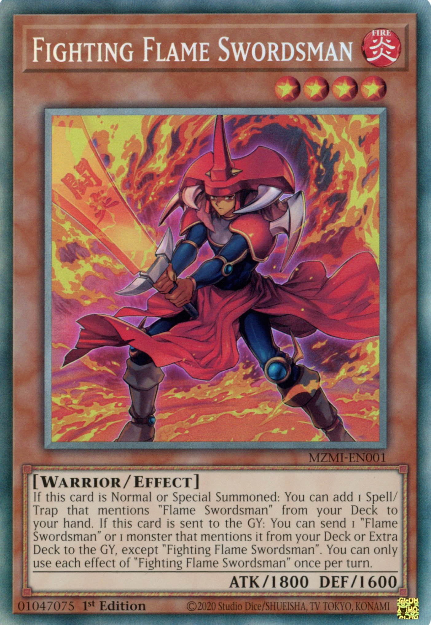 Fighting Flame Swordsman (MZMI) #MZMI-EN001 | Dragon Shield Yu-Gi-Oh ...