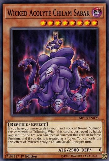 Wicked Acolyte Chilam Sabak (MP18) #MP18-EN098 | Dragon Shield Yu-Gi-Oh ...