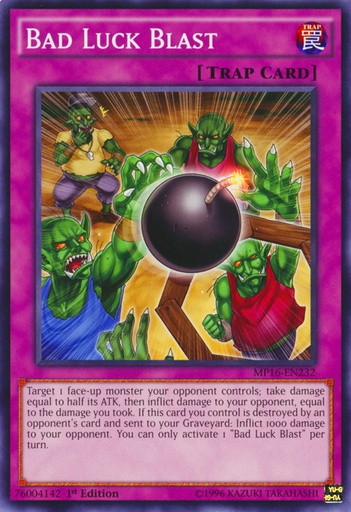 Bad Luck Blast (MP16) #MP16-EN232 | Dragon Shield Yu-Gi-Oh! Card Manager
