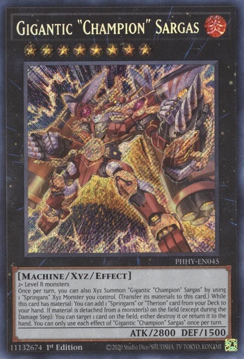 Gigantic "Champion" Sargas (PHHY) #PHHY-EN045 | Dragon Shield Yu-Gi-Oh ...