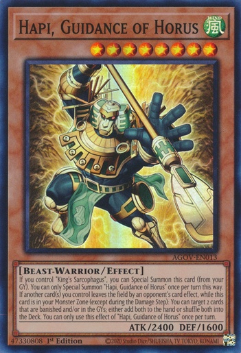 Hapi, Guidance of Horus (AGOV) #AGOV-EN013 | Dragon Shield Yu-Gi-Oh! Card Manager