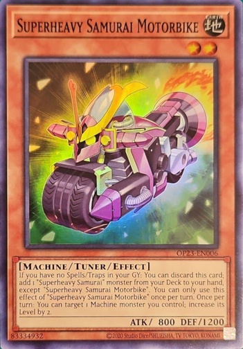 Superheavy Samurai Motorbike (OP23) #OP23-EN006 | Dragon Shield Yu-Gi-Oh! Card Manager