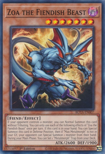 Zoa the Fiendish Beast (ROTA) #ROTA-EN007 | Dragon Shield Yu-Gi-Oh ...