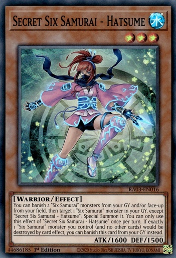 Secret Six Samurai - Hatsume (RA03) #RA03-EN016 | Dragon Shield Yu-Gi ...