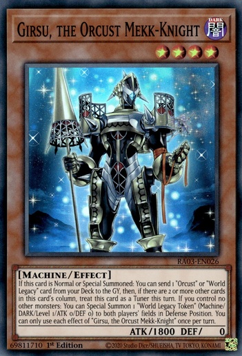 Girsu, the Orcust Mekk-Knight (RA03) #RA03-EN026 | Dragon Shield Yu-Gi-Oh! Card Manager