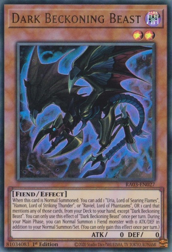 Dark Beckoning Beast (RA03) #RA03-EN027 | Dragon Shield Yu-Gi-Oh! Card Manager