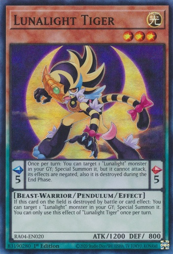 Lunalight Tiger (RA04) #RA04-EN020 | Dragon Shield Yu-Gi-Oh! Card Manager