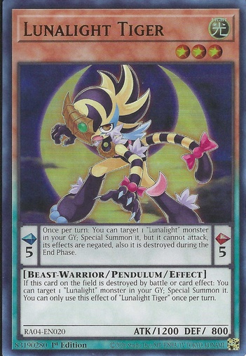 Lunalight Tiger (RA04) #RA04-EN020 | Dragon Shield Yu-Gi-Oh! Card Manager