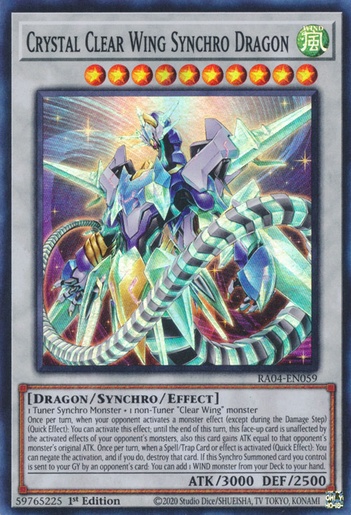 Crystal Clear Wing Synchro Dragon (RA04) #RA04-EN059 | Dragon Shield Yu ...