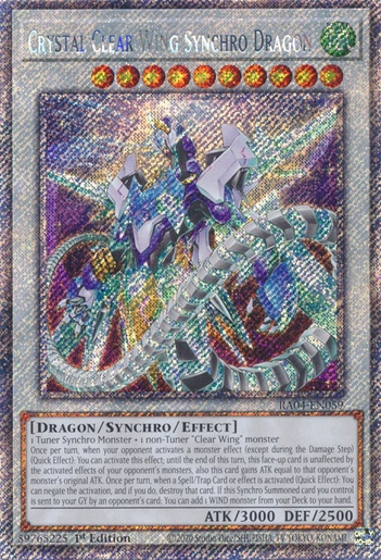 Crystal Clear Wing Synchro Dragon (RA04) #RA04-EN059 | Dragon Shield Yu ...